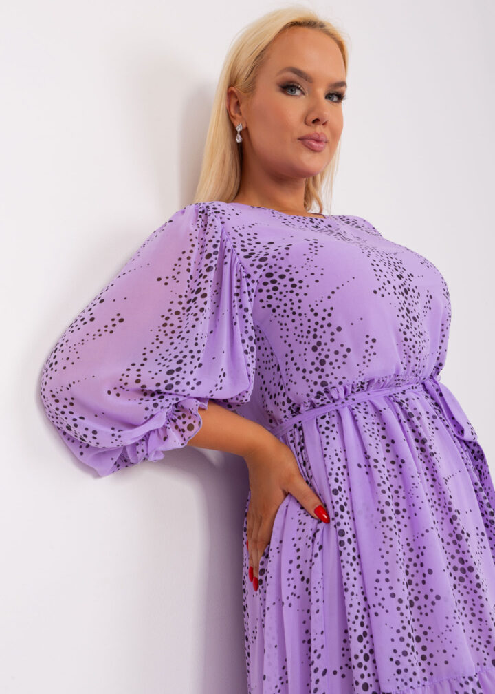 Ženska obleka Jelena lilac plus size – Pri mamici